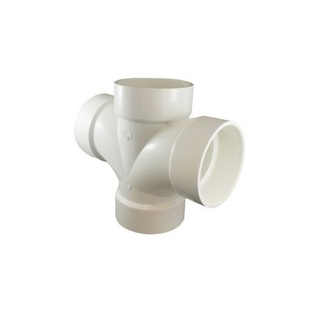 Genova IPEX 192185 Sanitary Pipe Cross, 4 in, Hub, PVC, White, SCH 40 Schedule PVC 00428 1200HA ...